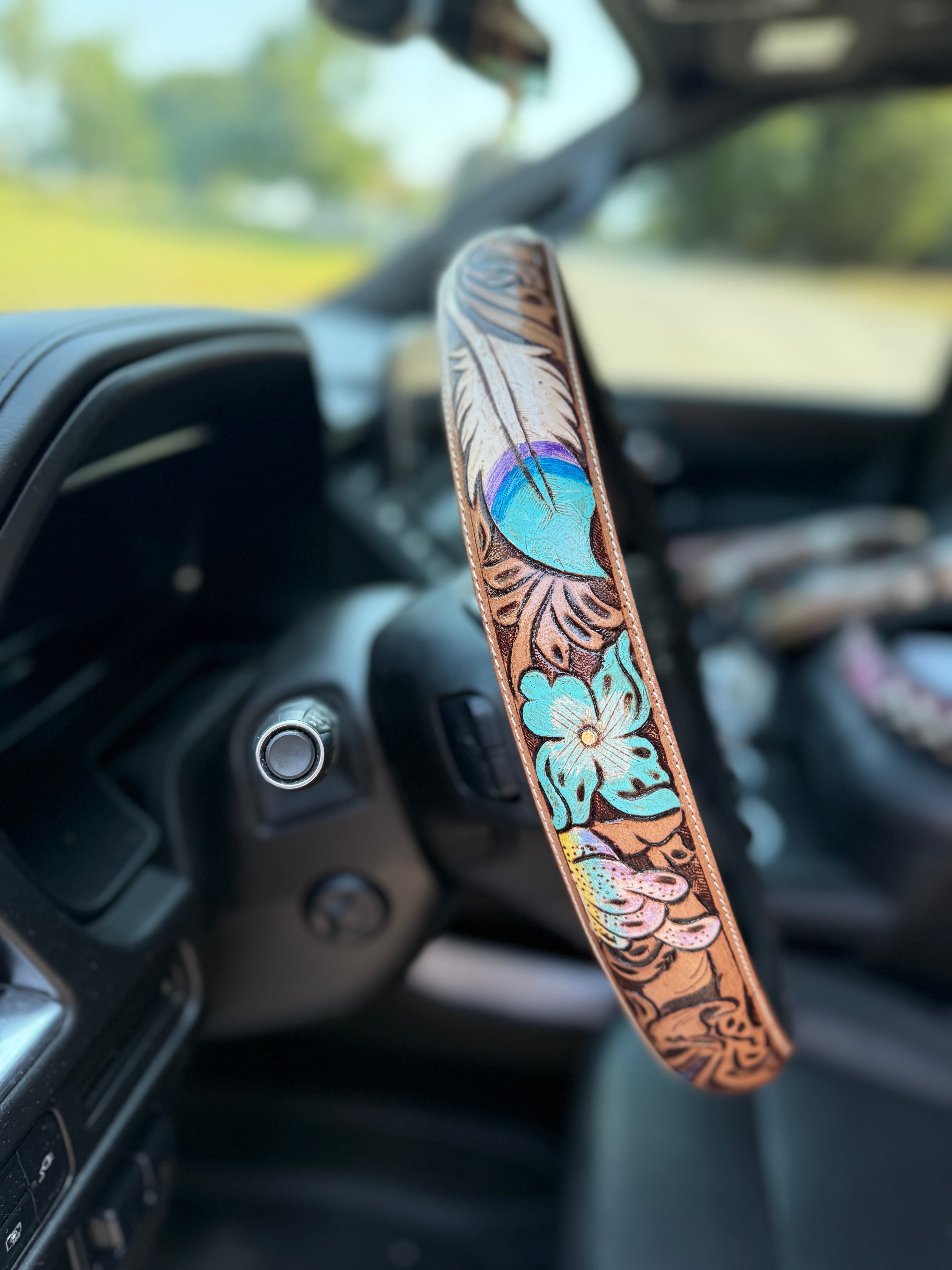 Feathers Steering Wheel Cover – L3 Designs Leather